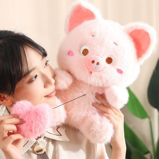 Adorable Pink Pig Plush Toy with Heart – Toy Triver