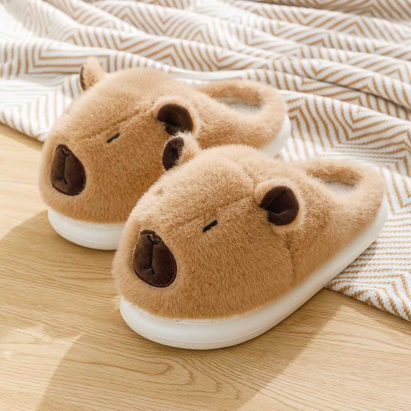 Cozy Capybara Plush Slippers – Toy Triver