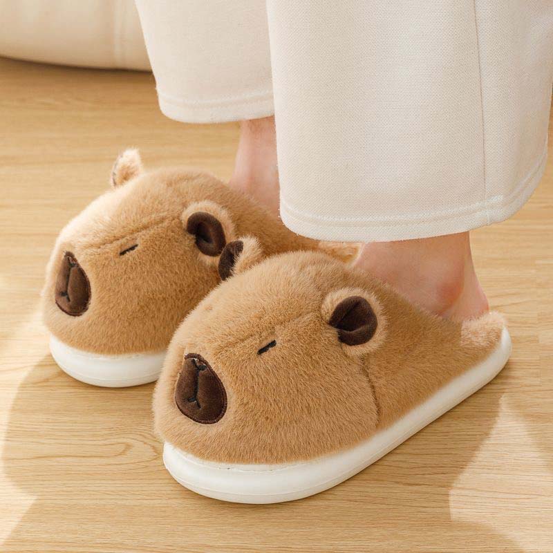 Cozy Capybara Plush Slippers – Toy Triver