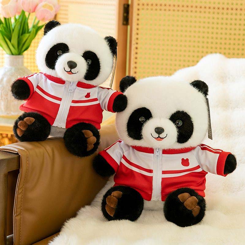 Cute Panda Plush Toy in Jacket – Toy Triver