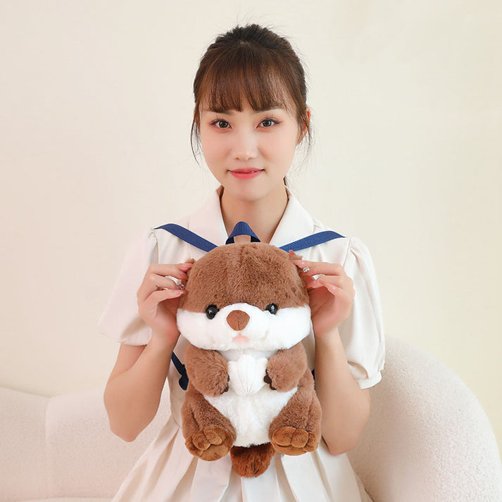 Cute Sea Otter Backpack Plush Bag – Toy Triver
