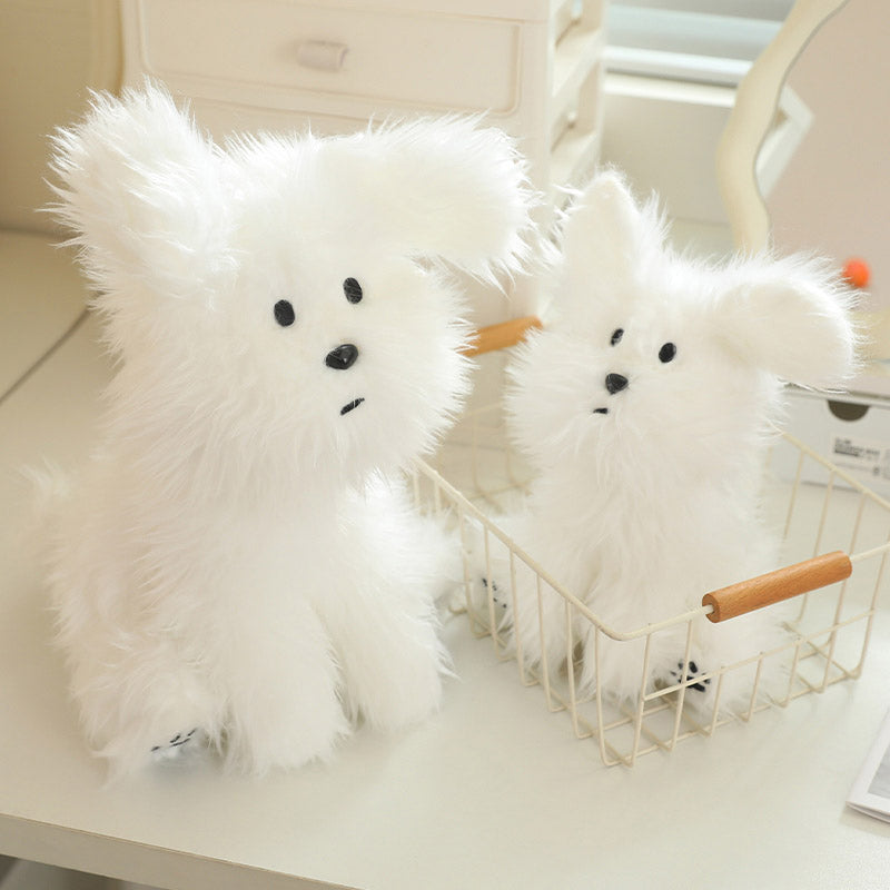 Fluffy White Dog Plush Toy – Toy Triver