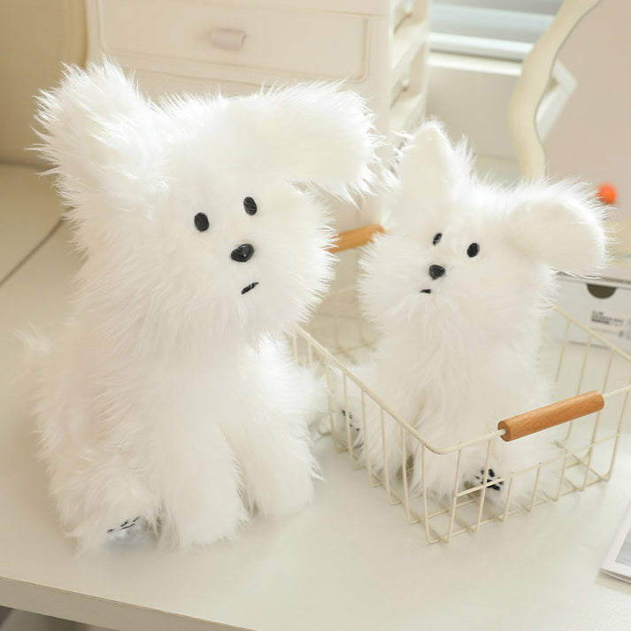 Fluffy White Dog Plush Toy – Toy Triver