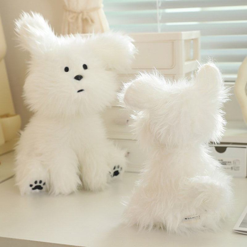Fluffy White Dog Plush Toy – Toy Triver