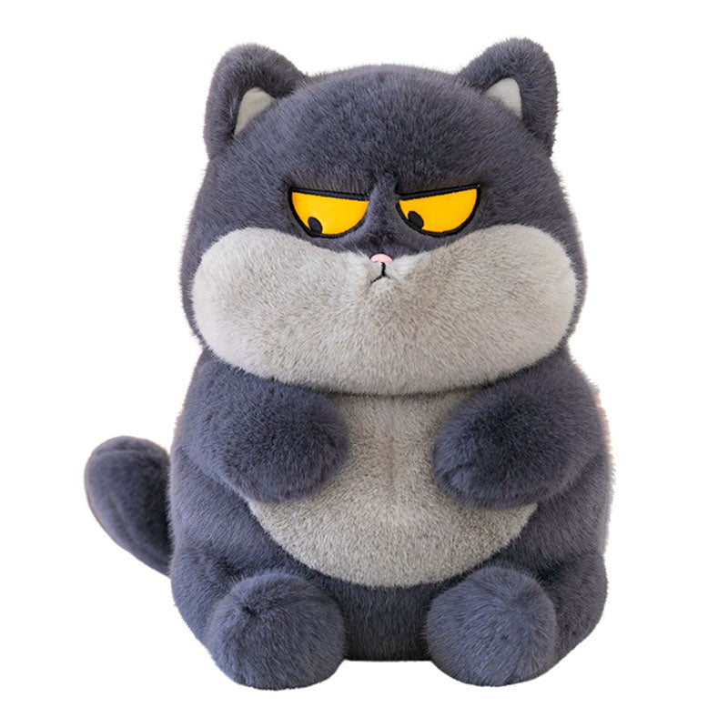 Kawaii Angry Fat Cat Plush Toy – Cute Chubby Kitty Stuffed Animal Gift ...