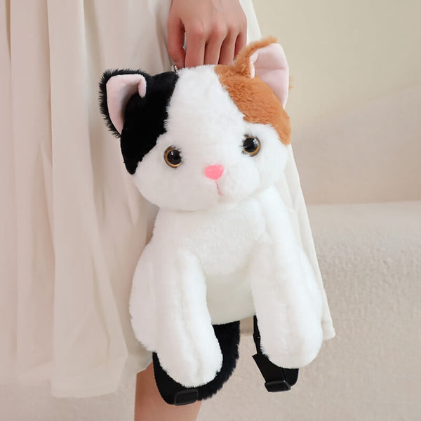 Fluffy Calico Cat Backpack Plush Bag – Toy Triver