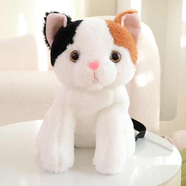 Fluffy Calico Cat Backpack Plush Bag – Toy Triver