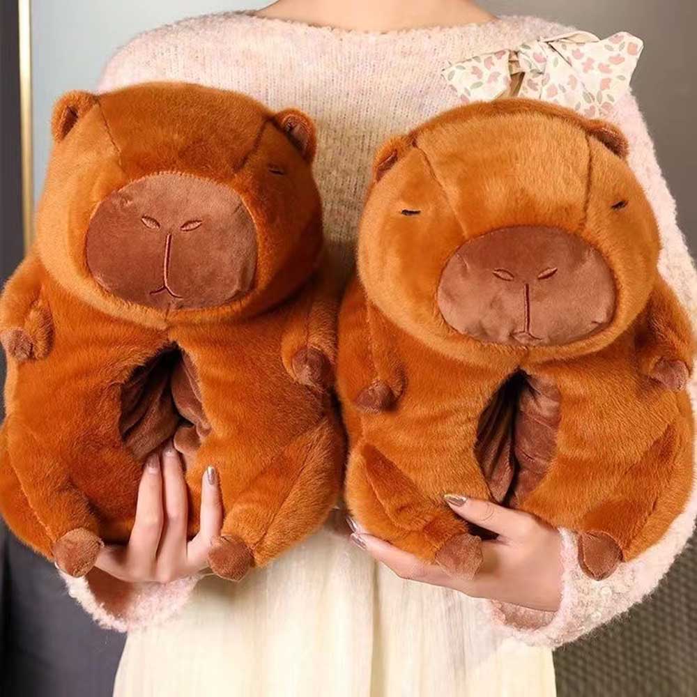 Kawaii Capybara Plush Slippers Indoor Home Shoes – Toy Triver
