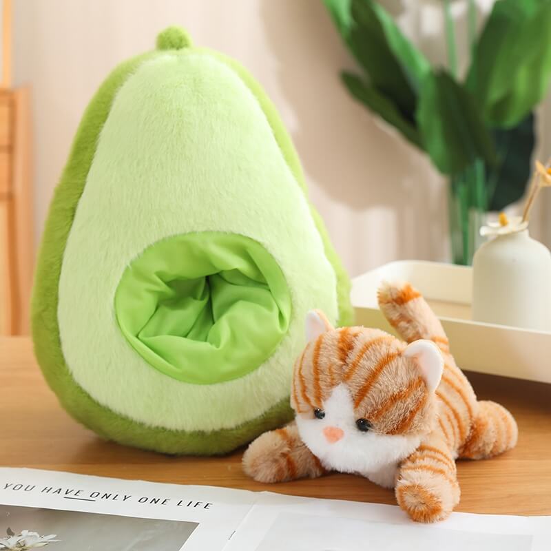 Kawaii Cat in Fruit Plush Toy-Quirky Fruit & Pet Fusion for Decor – Toy ...